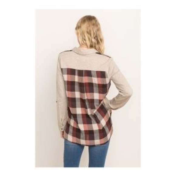 Mystree | Tops | Mystree Terry Mix Plaid Mix Top | Poshmark